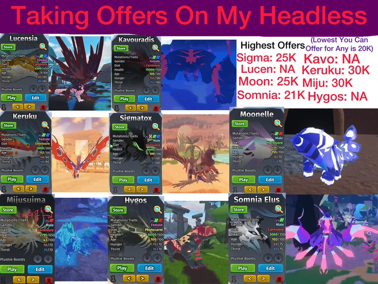 Taking offers on my headless mutations and buying other headless NYP | Fandom