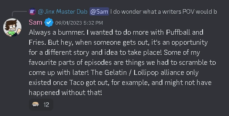 Looks like Sam himself wanted Fries to stay. | Fandom