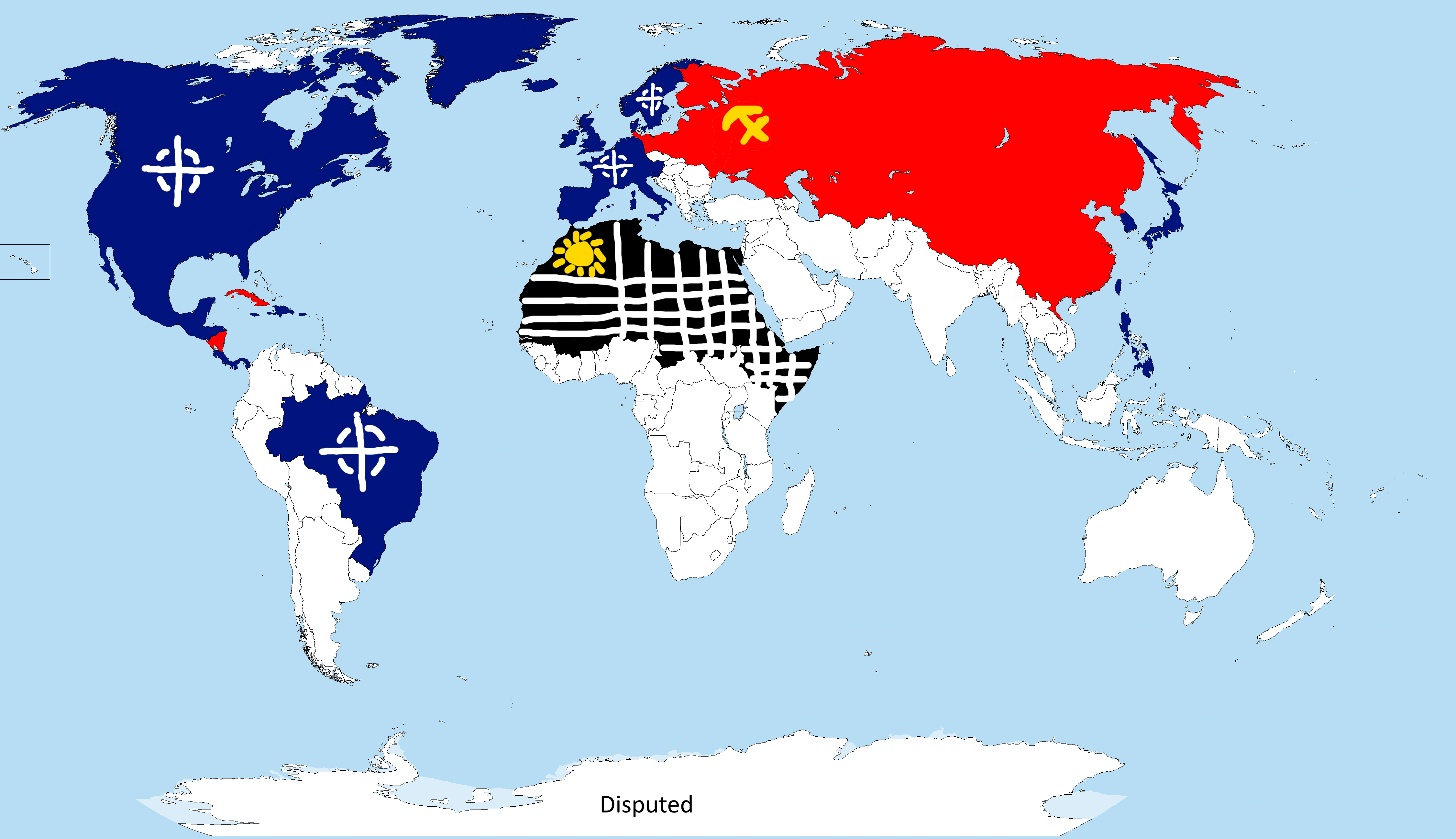 Map of world split into 4 super nations (50% complete) | Fandom