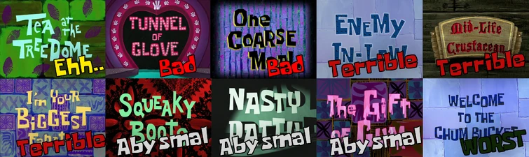 My Older Brothers Top 10 Worst SpongeBob Episodes | Fandom