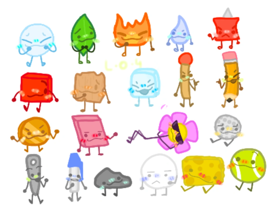 all of the OG BFDI players but cute art | Fandom