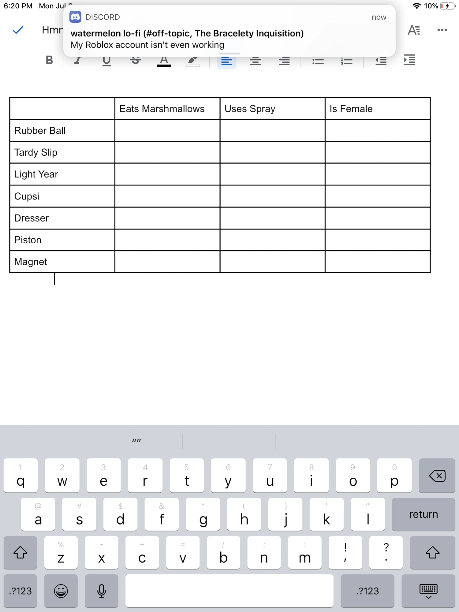 I need help filling in this table | Fandom