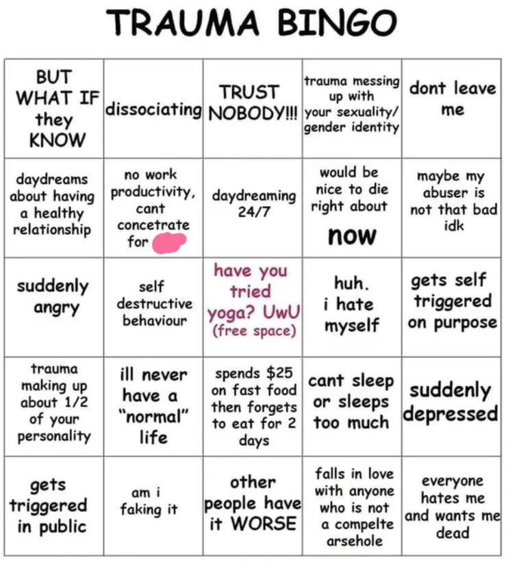 Trauma bingo redo | Fandom