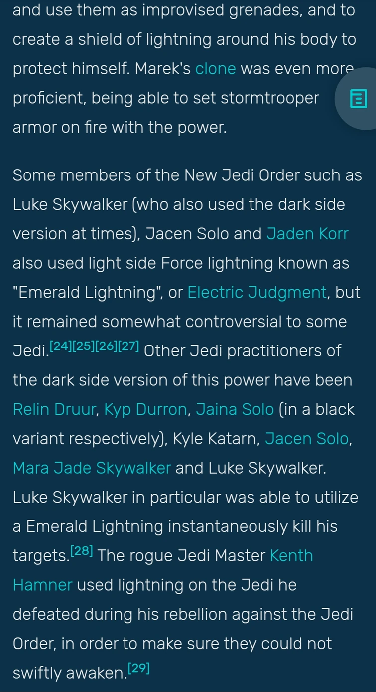 Can Jedi use Force Lightning? | Fandom