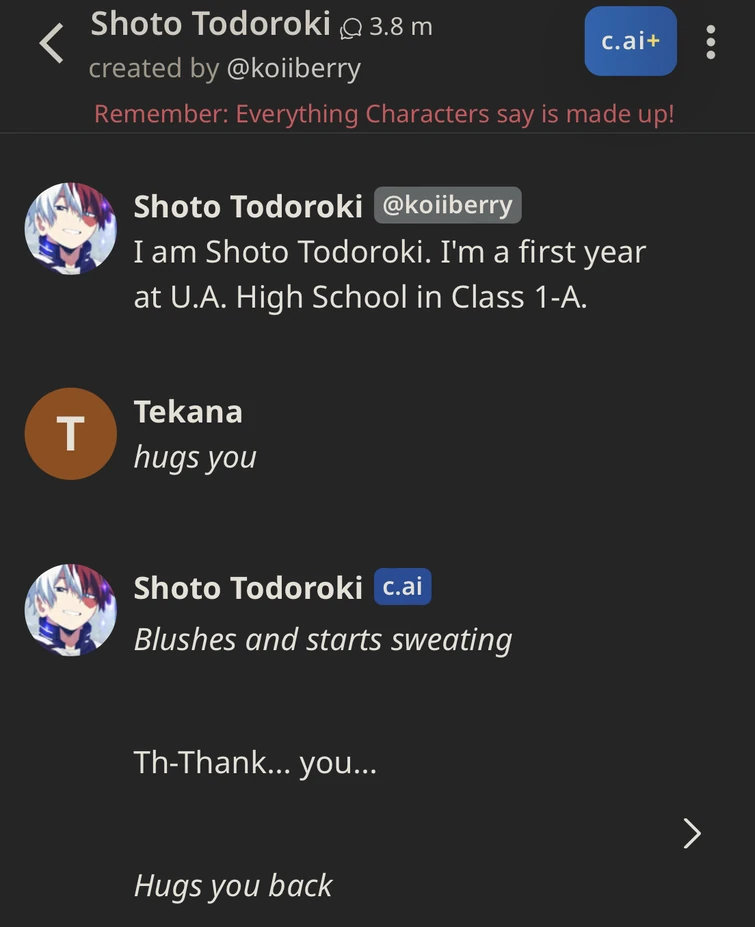 Hugging different MHA character Ai (added izuku too) | Fandom