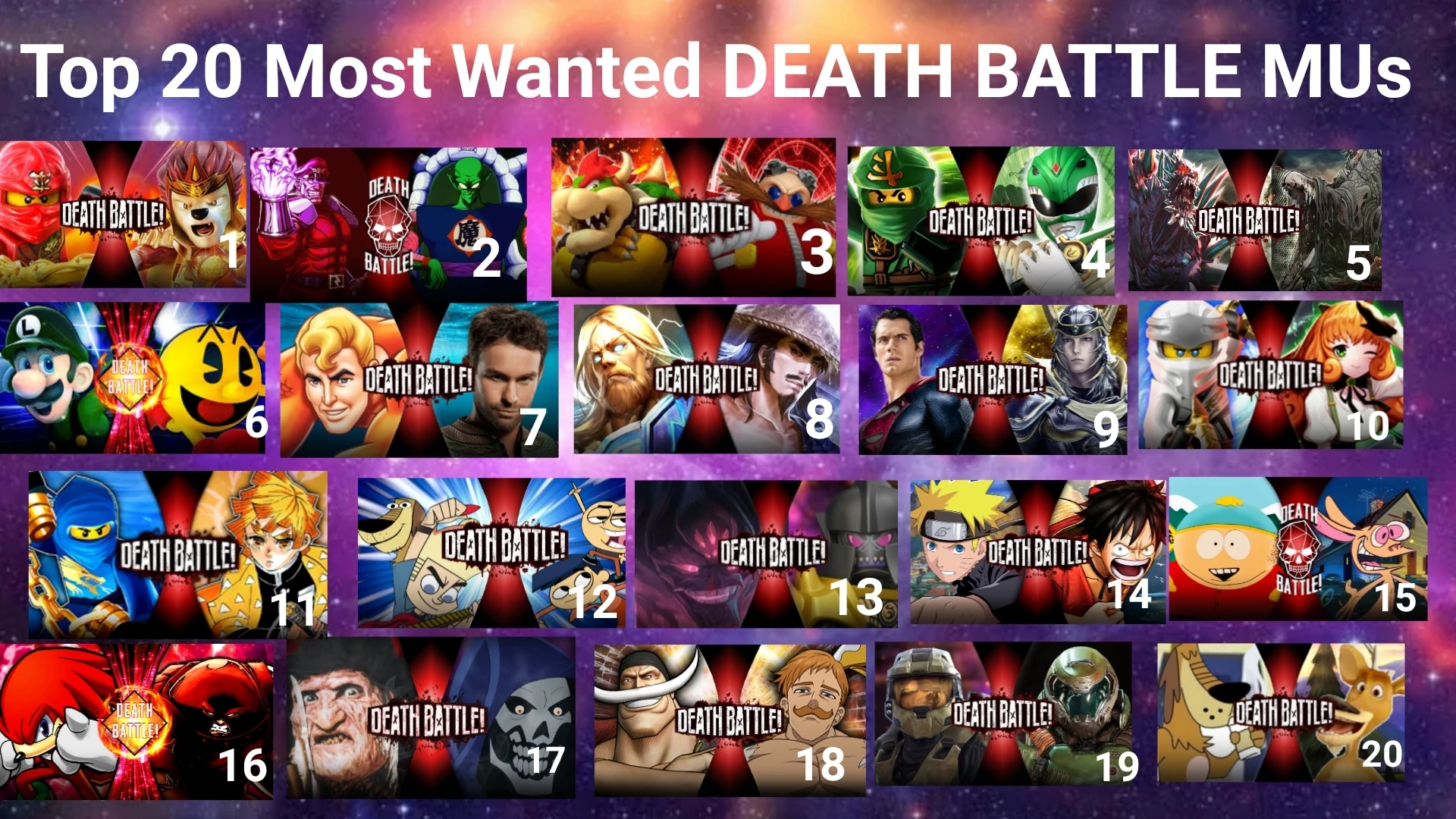 Made this Picture of My Top 20 Most Wanted DEATH BATTLE MUs | Fandom