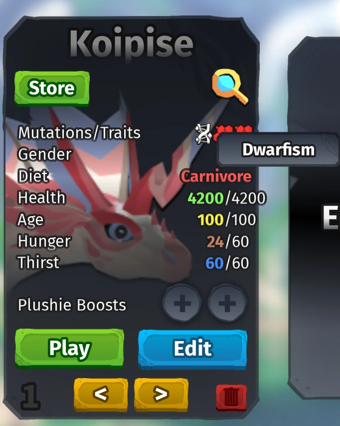 Worth of double red trait dwarf koipise? (Weight, dmg) | Fandom