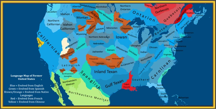 Language Map of the Former United States | Fandom