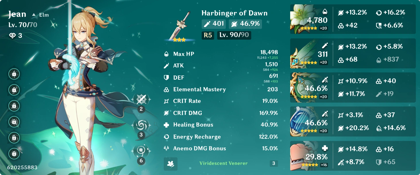 Does Jean need crit if I’m using her solely for healing? (Crit Rate is ...