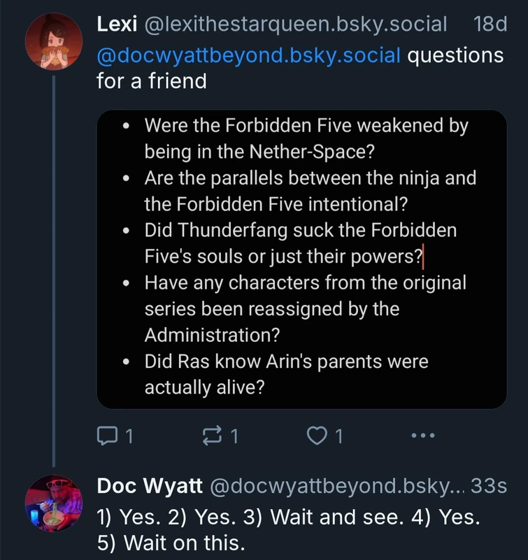 More Doc Wyatt questions | Fandom