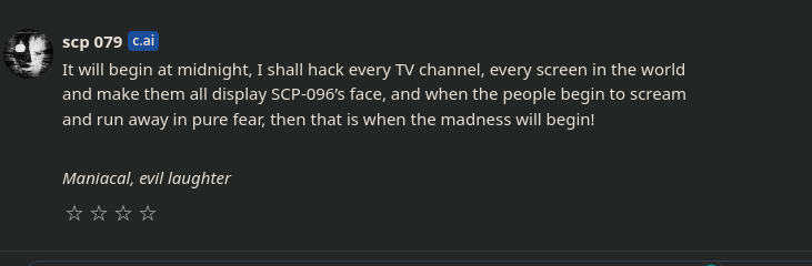 I gave scp 079 a supercomputer on character ai and now it’s being evil ...