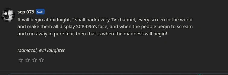 I gave scp 079 a supercomputer on character ai and now it’s being evil ...