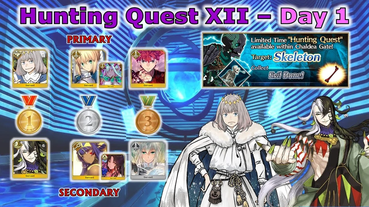 FGO NA – Hunting Quests XII- Day 1: Skeleton Hunt (3T farming - 6 slot comp) | Fandom
