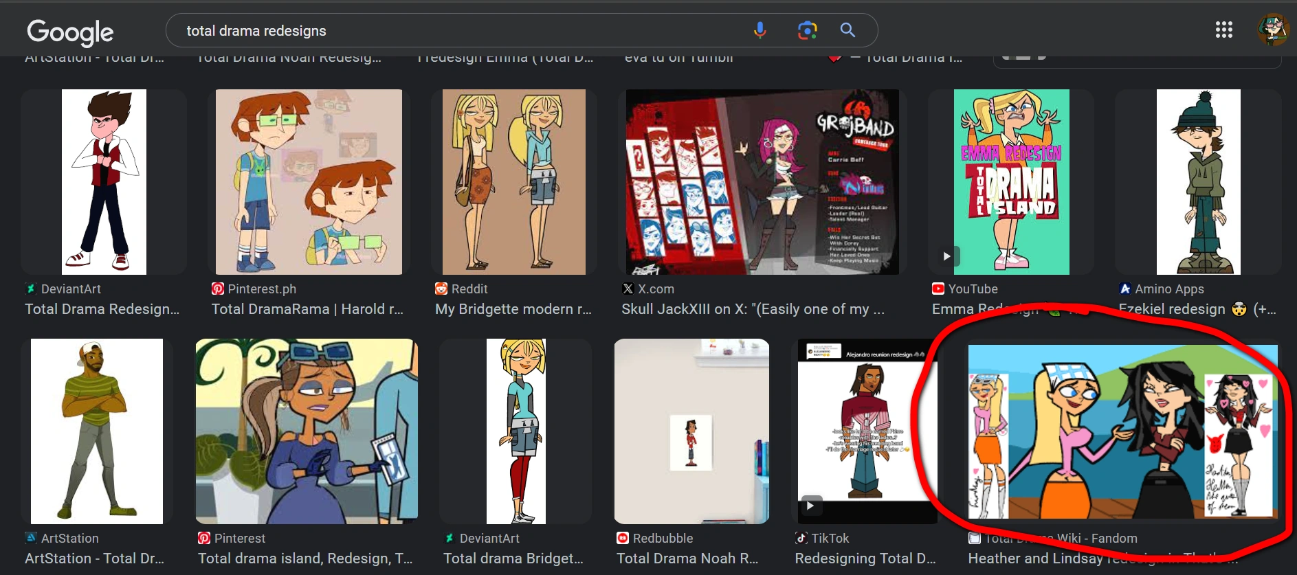 so, i was searching for total drama redesigns on google | Fandom