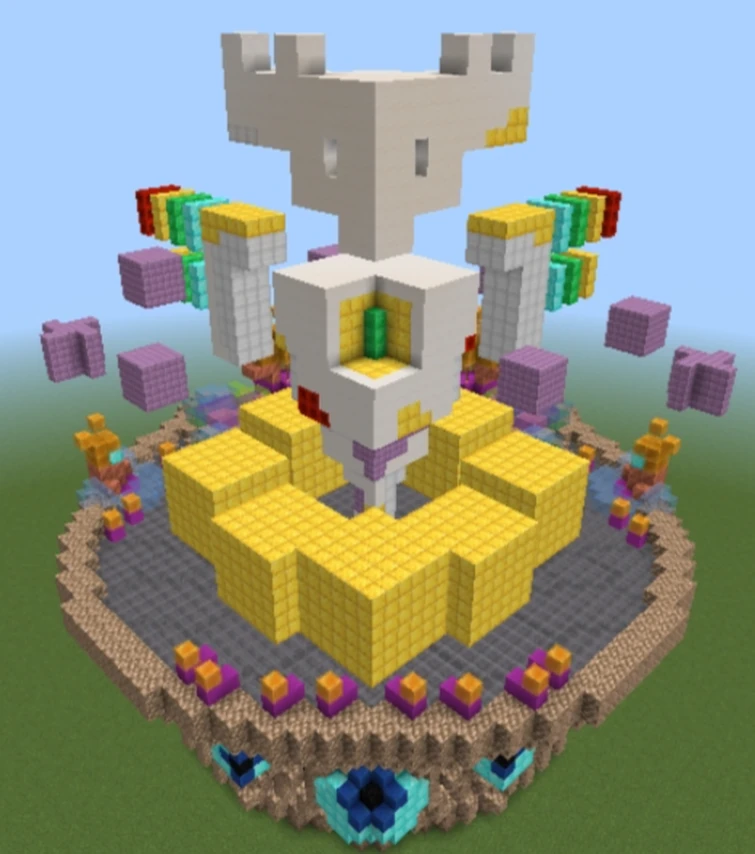 I made Rhysmuth in Minecraft with an Ethereal Workshop themed podium ...