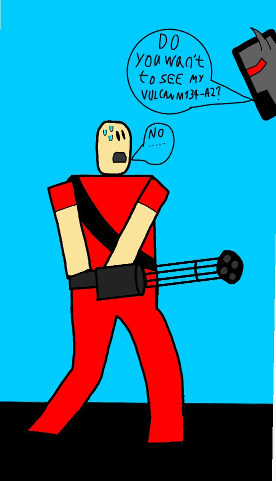 fan art of when minigunner see templar | Fandom