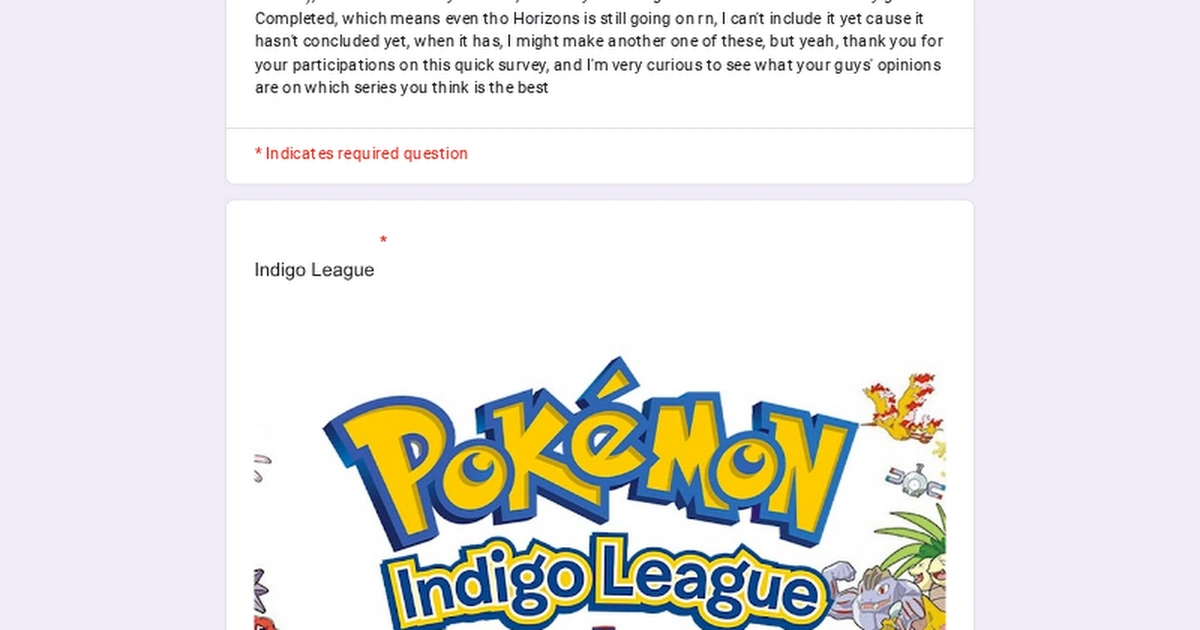 Your favourite Pokemon Anime Series survey | Fandom