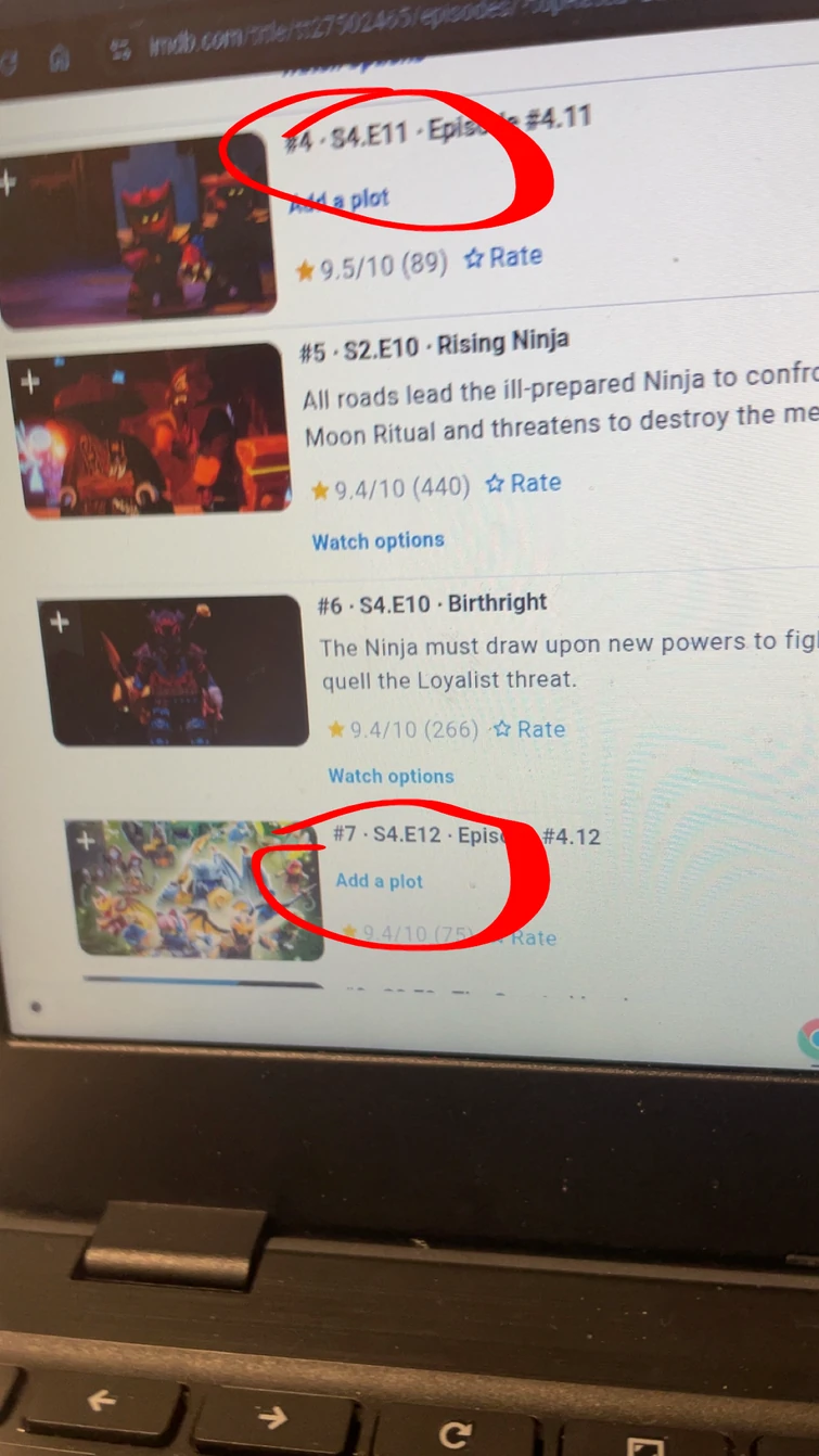 How come s4 ep 11 and 12 are rated on IMBD? | Fandom