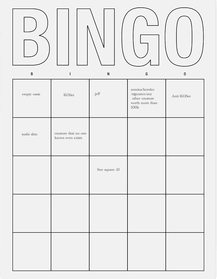 cos bingo | Fandom