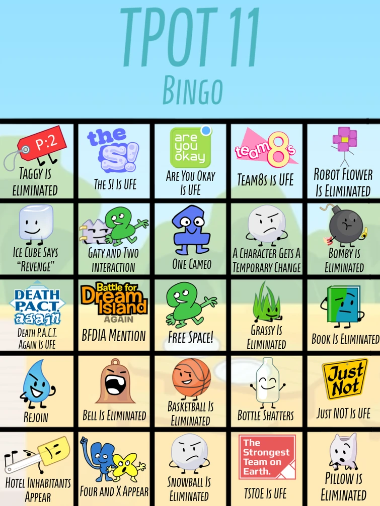 TPOT 11 Bingo | Fandom