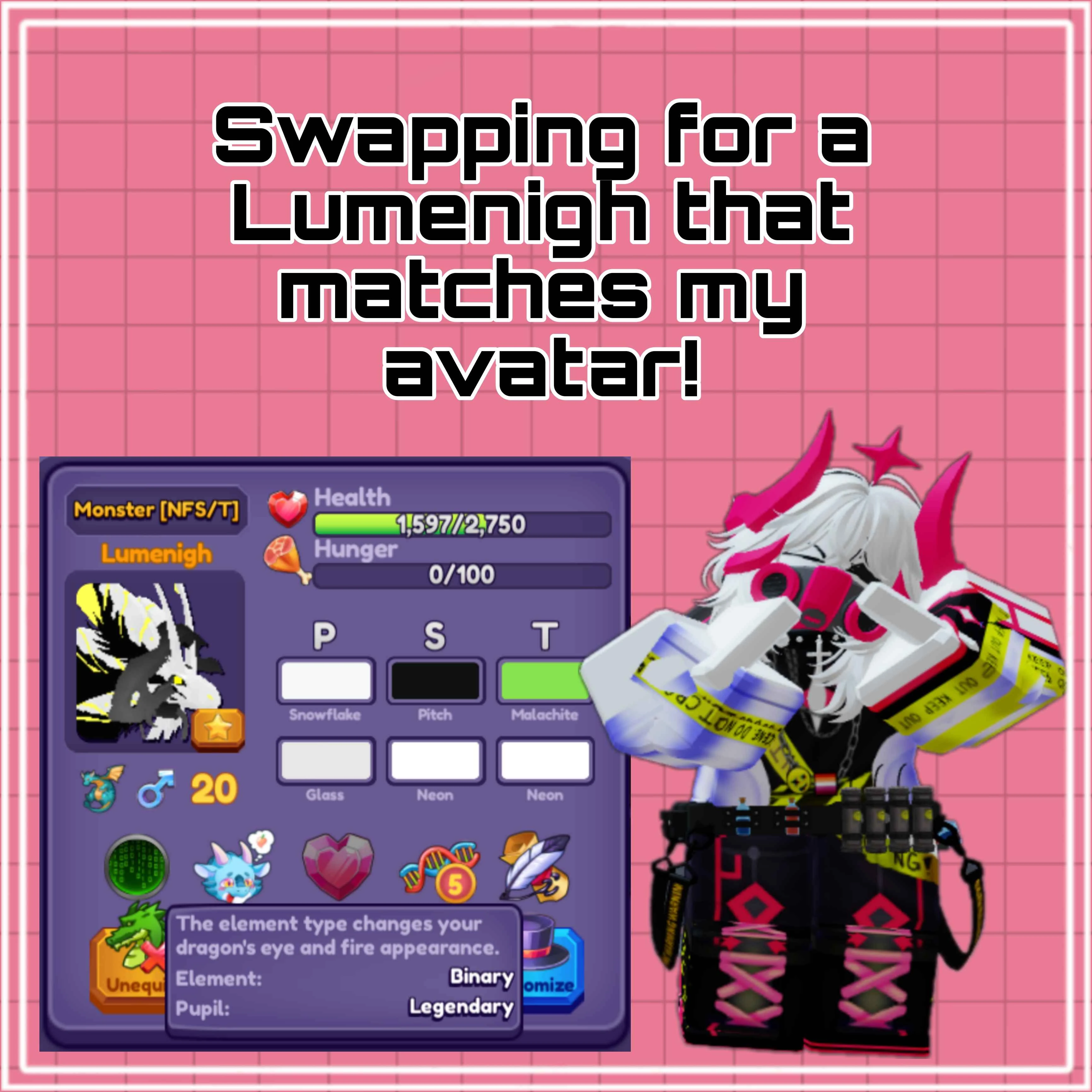 Swapping FM legE monster energy Lumenigh for one that matches my avatar ...