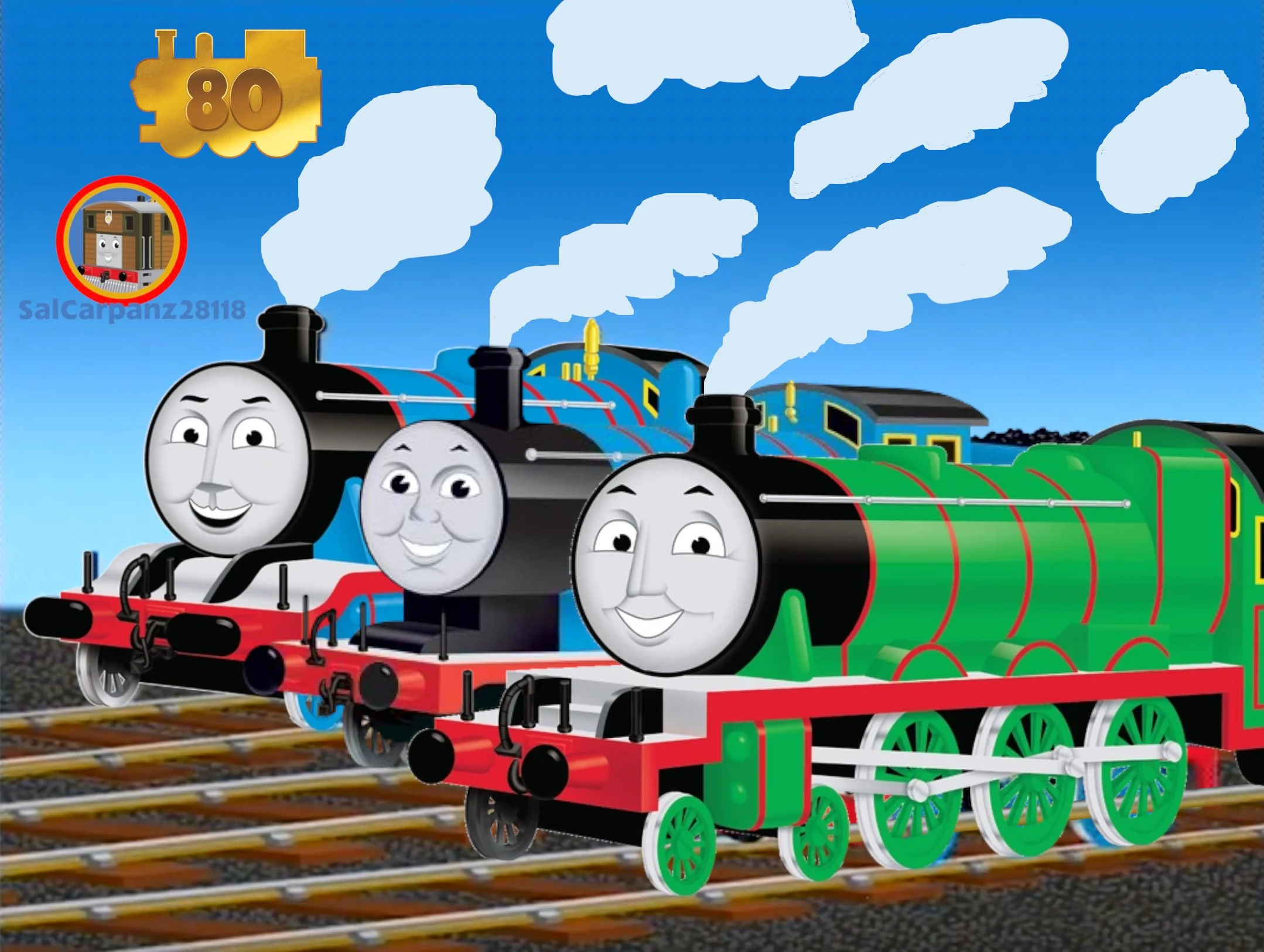 80th Anniversary/Three Railway Engines fanart found on X. | Fandom