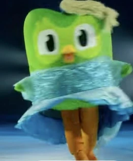 chat i painted duo's duolingo on ice dress onto the artingo (arti ...
