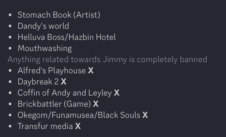 These are becoming banned topics btw | Fandom