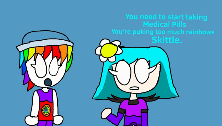 Seems like Moonie (My OC) is convincing Skittle to take Medication Pills. | Fandom