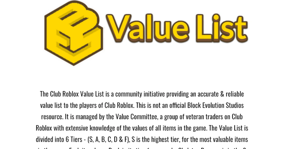 Value List | Fandom