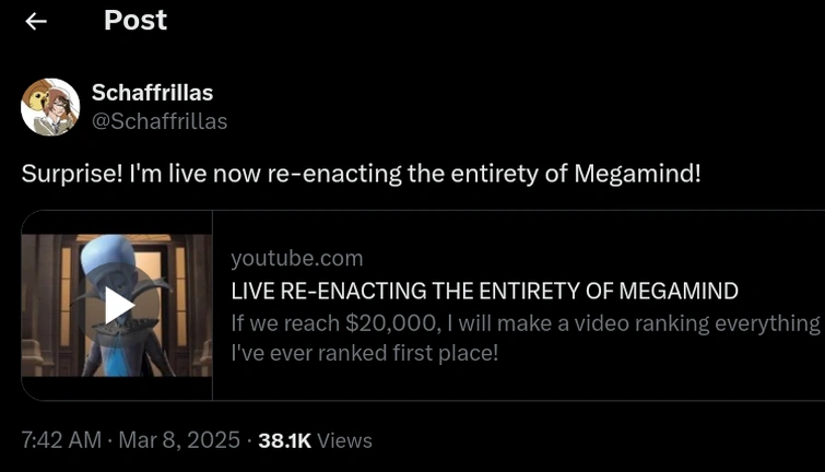 Schaffrillas released his Megamind Re-Enactment! | Fandom