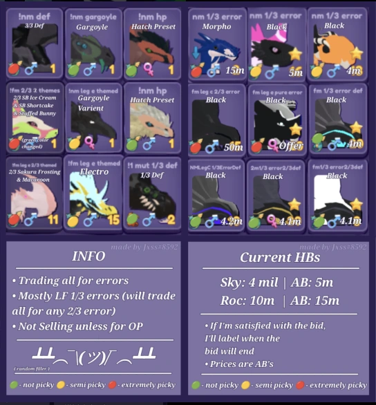 trading/selling errors + regular dragons | Fandom