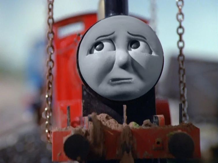 James' worried face in "Thomas and the Breakdown Train" (1984) | Fandom
