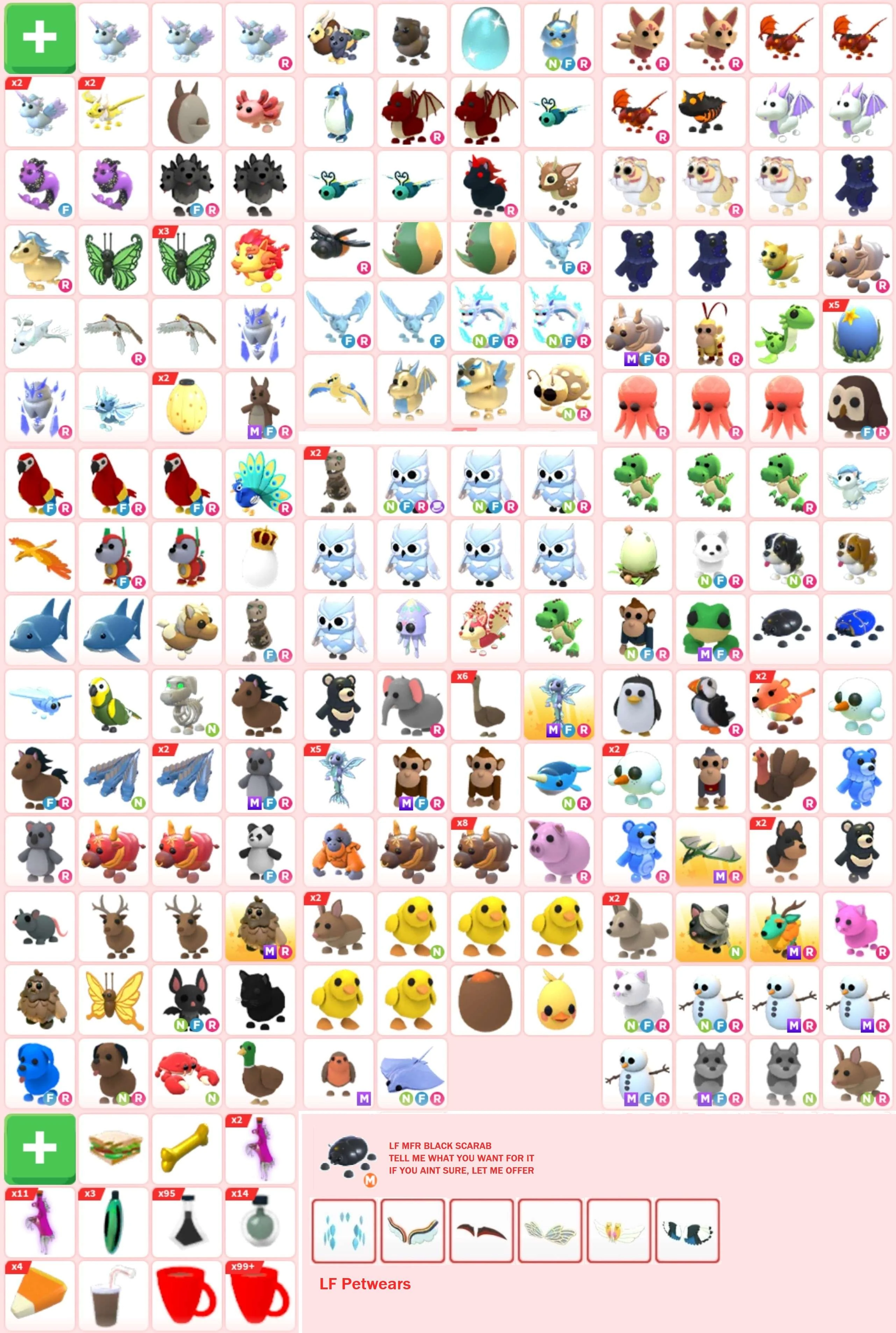 trading list lf upgrades, mega black scarab | Fandom