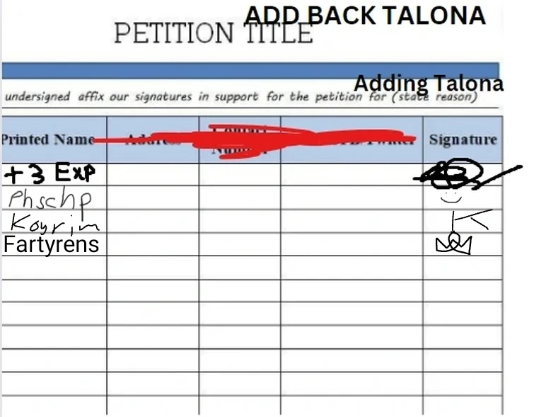 Petition for Talona to come back | Fandom
