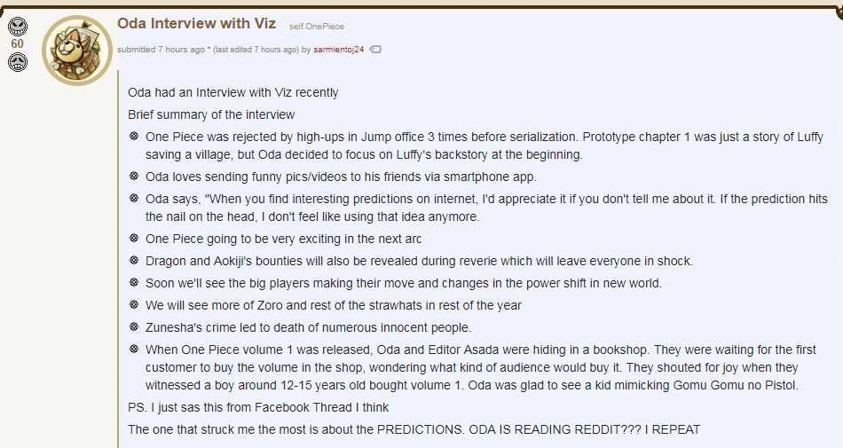 Oda interview with Viz | Fandom