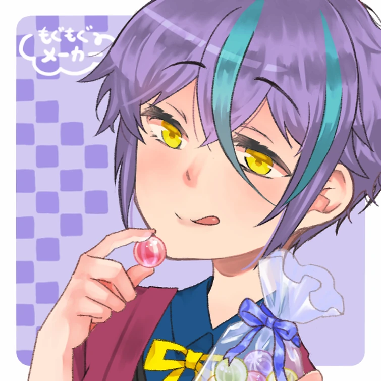 a few picrew images i made of characters eating their favorite foods ...