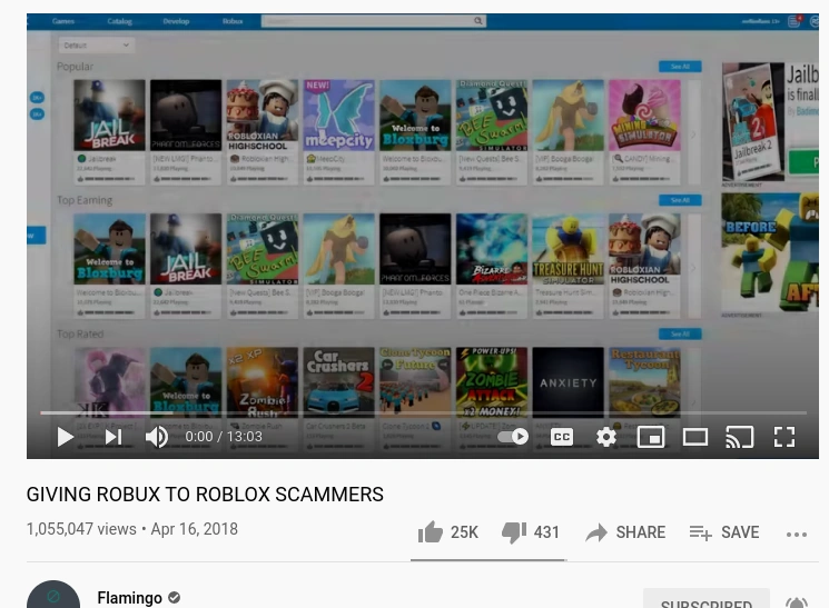 Three years ago today, Flamingo gave out r o b u x to scammers | Fandom