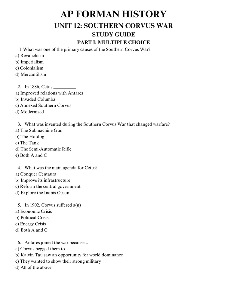 My AP Forman History Study Guide | Fandom