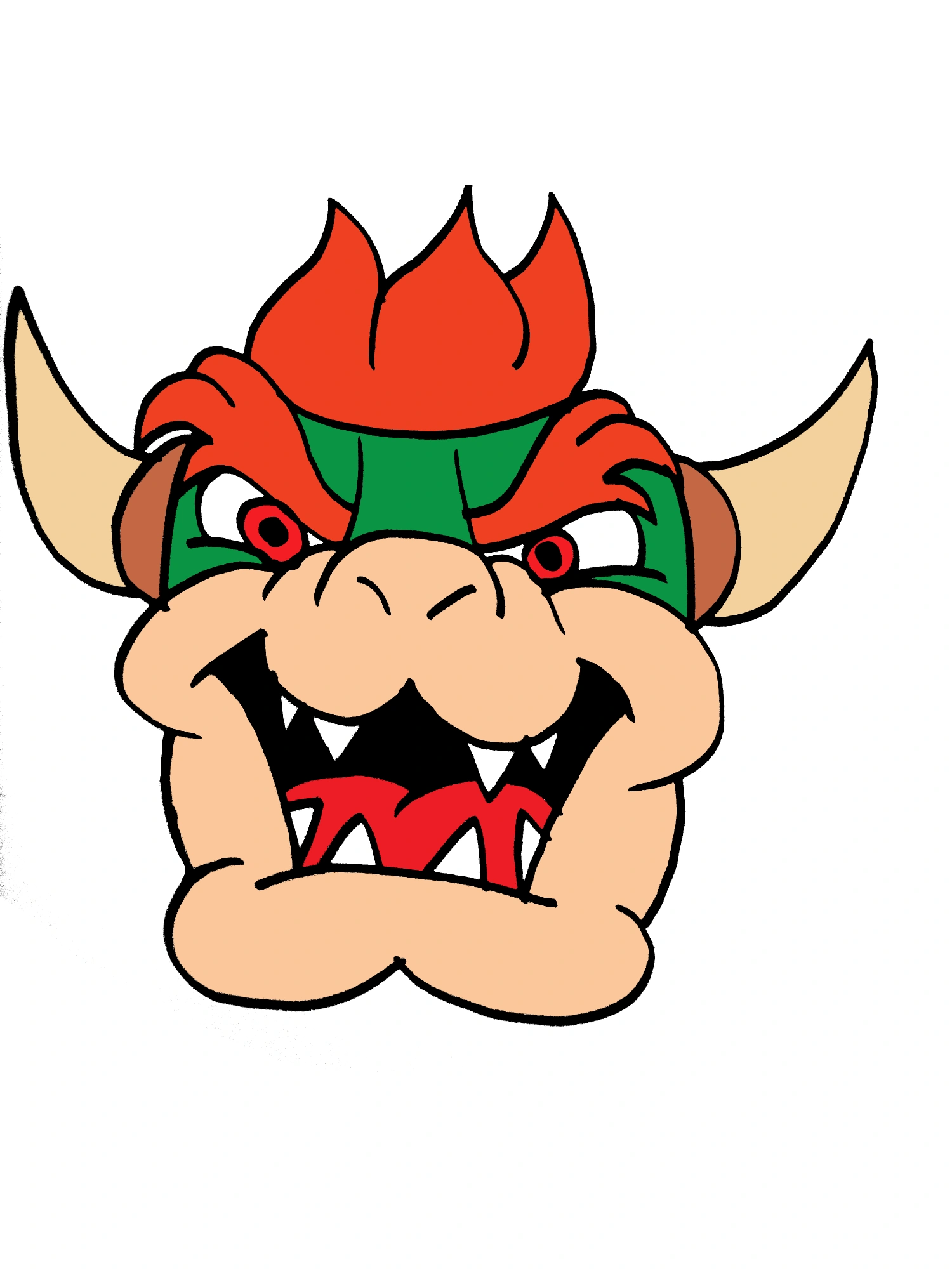 How To Draw Bowsers Face