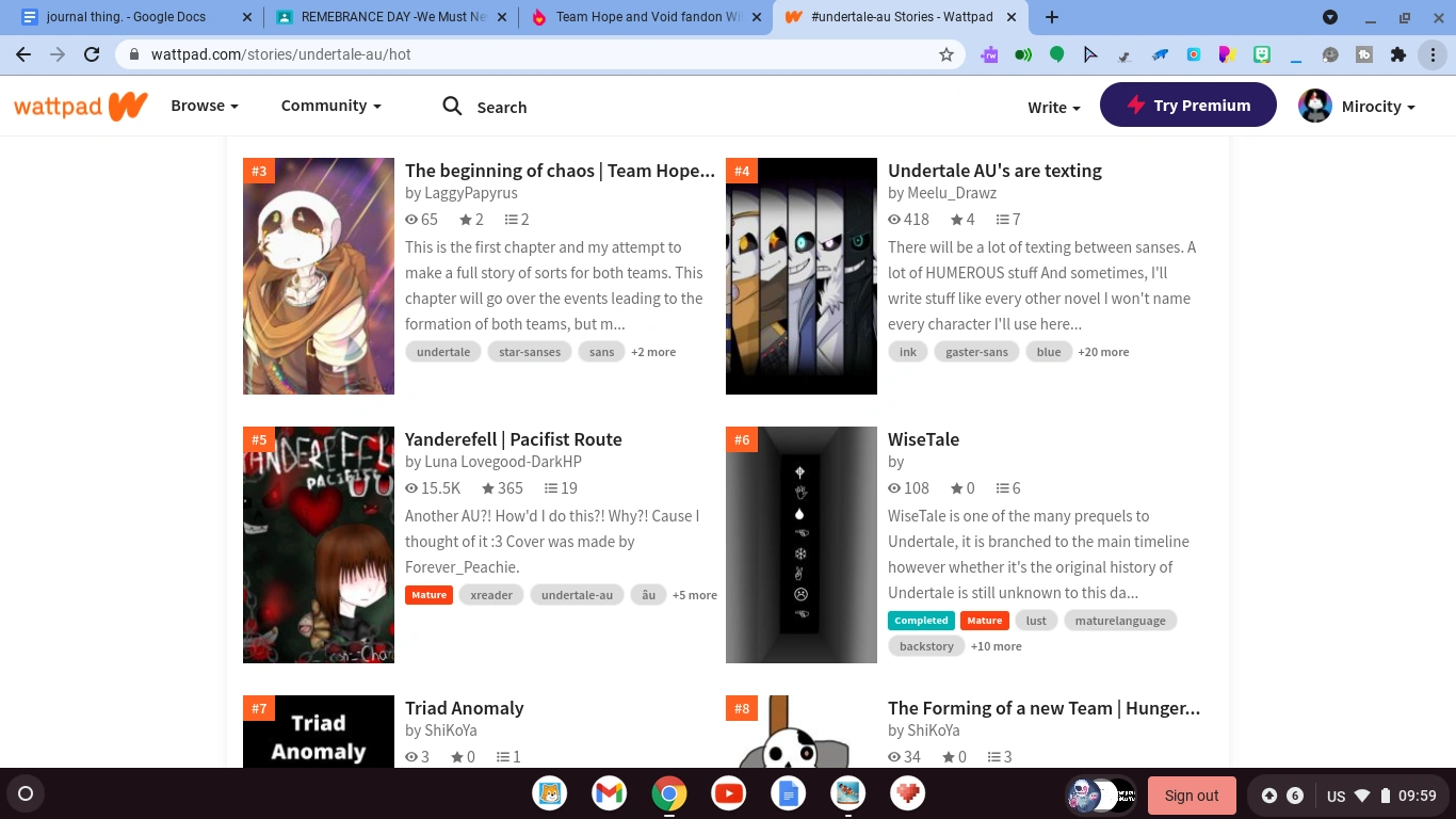 Team Hope and Void is #3 in Undertale-au category on wattpad congrats ...