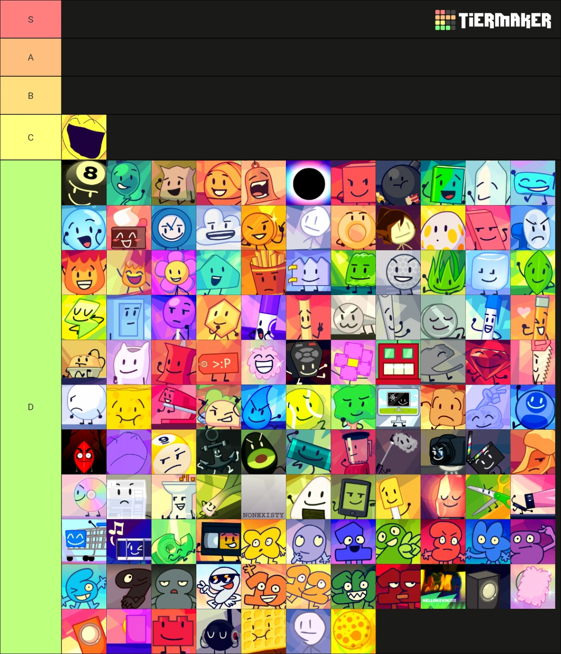 bfdi tier list (objective opinion ahead) | Fandom