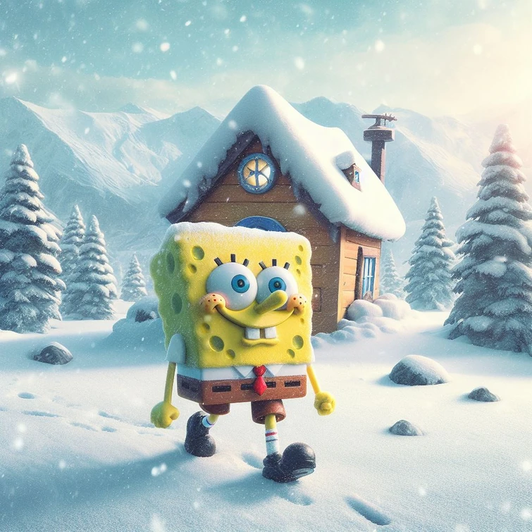 Some AI Art of SpongeBob in a Snowy landscape | Fandom