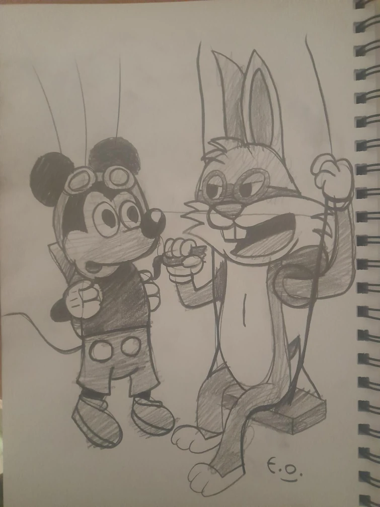 My sketch of Mickey Mouse and Bugs Bunny | Fandom