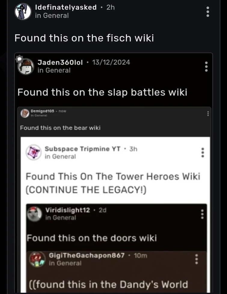 Found this on the Forsaken Wiki (the chain must continue) | Fandom