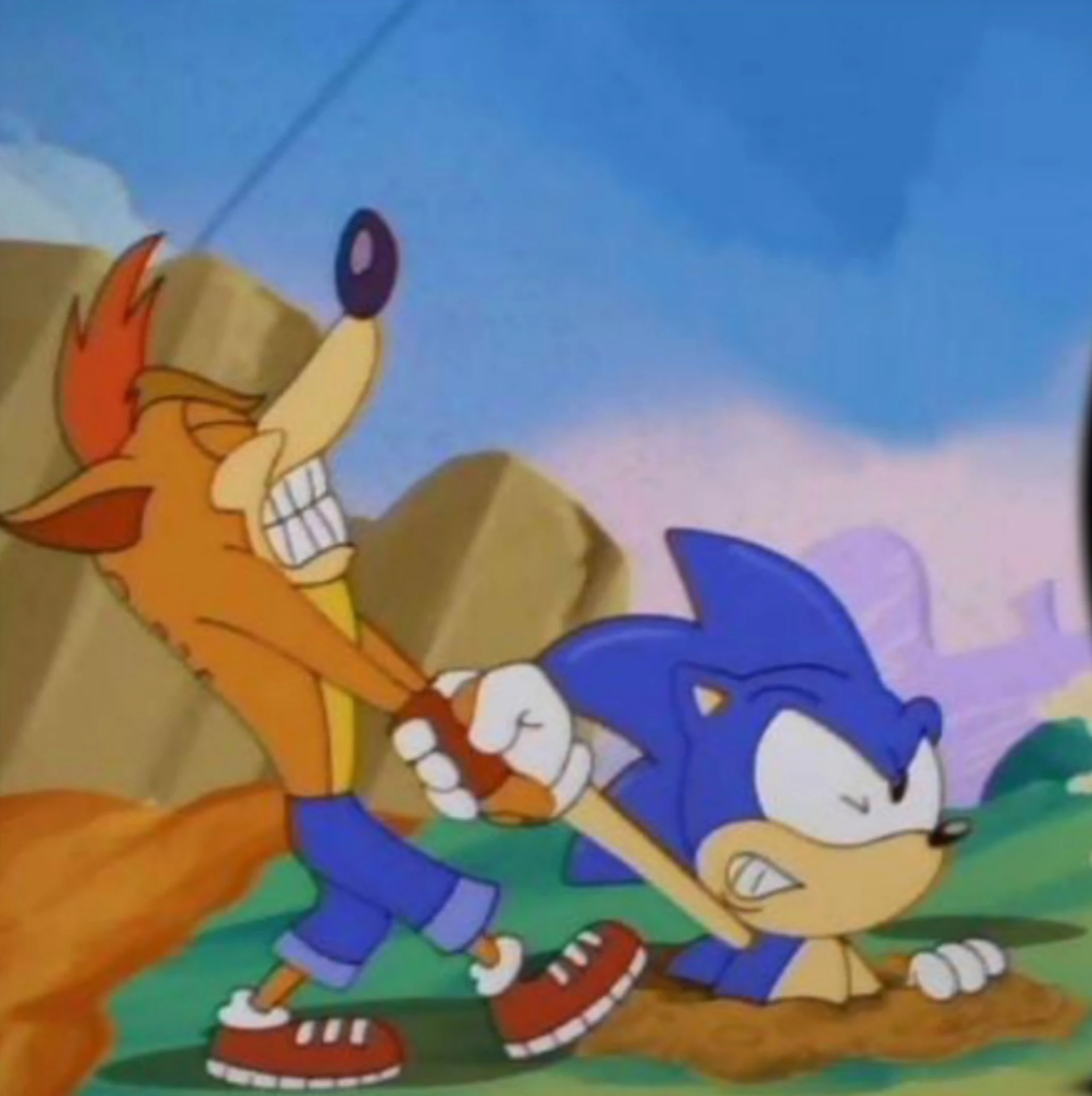 What if AOSTH Sonic met Crash? (fan art by YingyangGio14) | Fandom