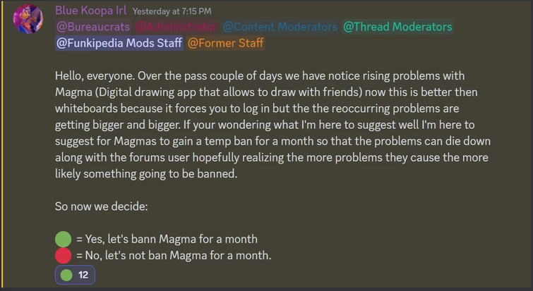 Temp ban on Magma | Fandom