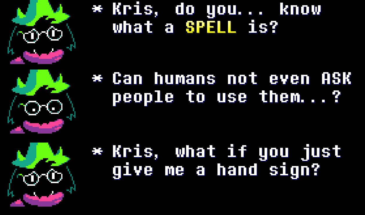 Strange Ralsei dialogue in chapter 1 | Fandom