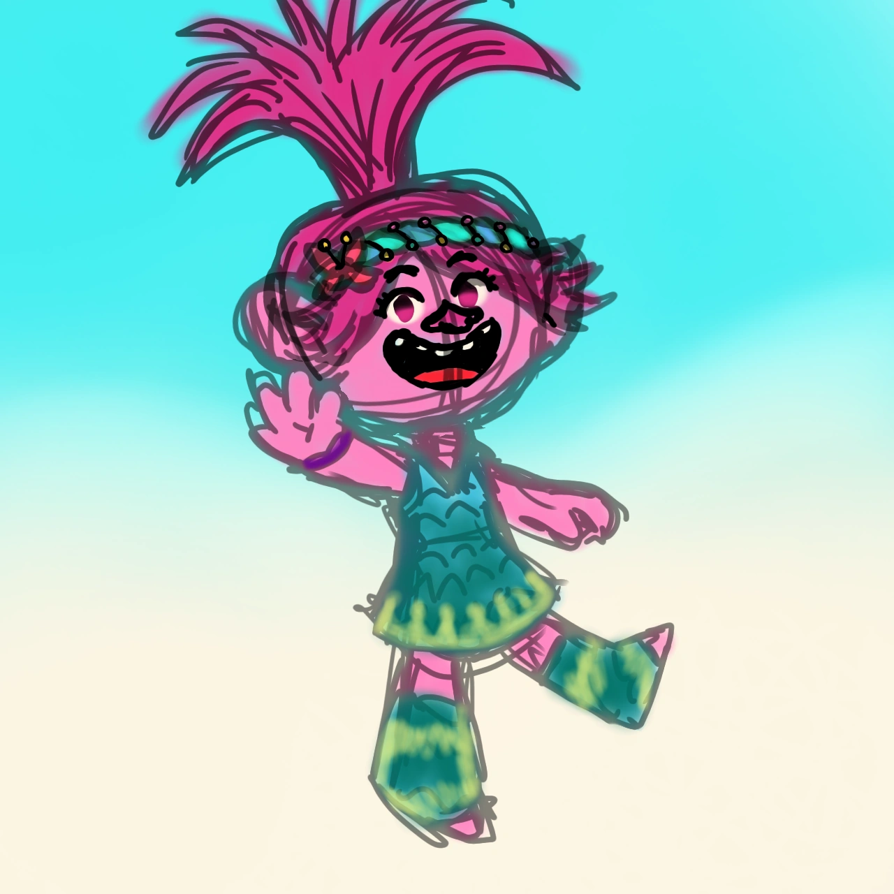 Some sketches of Poppy's main outfit for the future Trolls series. | Fandom