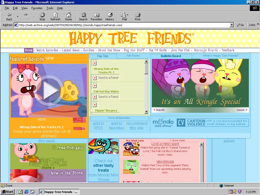 Old Happy Tree Friends website on Windows 98 | Fandom
